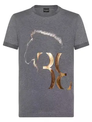 BILLIONAIRE Ss Lion-print Crew-neck T-shirt