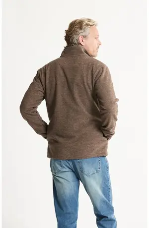 JACHS Wool Blend Knit Full Zip - Brown