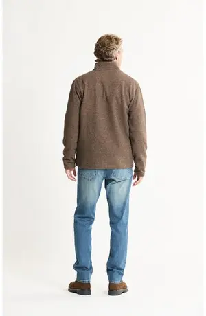 JACHS Wool Blend Knit Full Zip - Brown