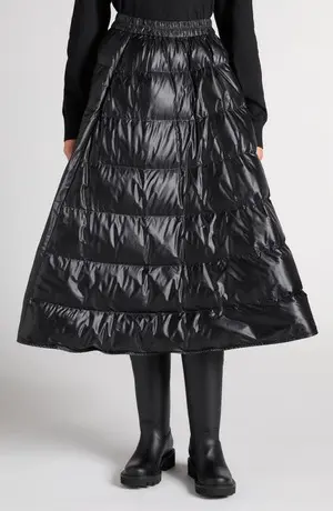 Moncler Quilted Recycled Nylon Midi Skirt