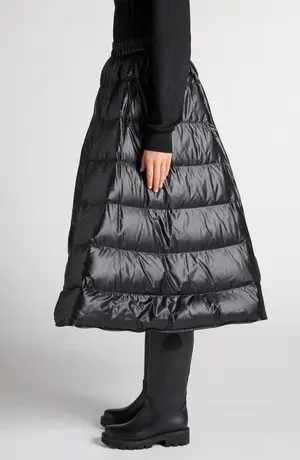 Moncler Quilted Recycled Nylon Midi Skirt