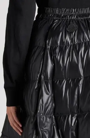 Moncler Quilted Recycled Nylon Midi Skirt