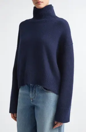 Loulou De Saison Jonah Cashmere Turtleneck Sweater - Navy