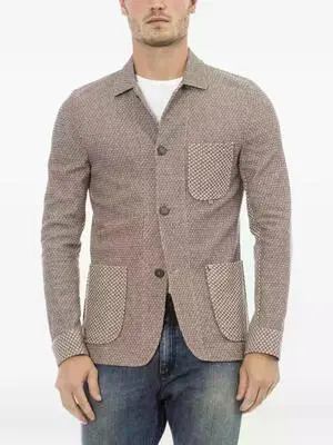 DISTRETTO 12 Classic Geometric-pattern Knit Blazer - Neutrals