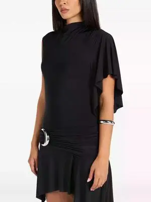 DE LA VALI Titan Asymmetric-hem Ruched Mini Dress
