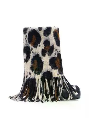 Casadei Leopard-print Fringed Boots