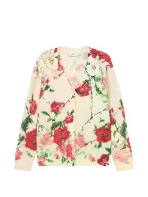 Blumarine Floral-print Sequin-embellished Sweater