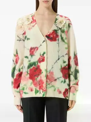 Blumarine Floral-print Sequin-embellished Sweater