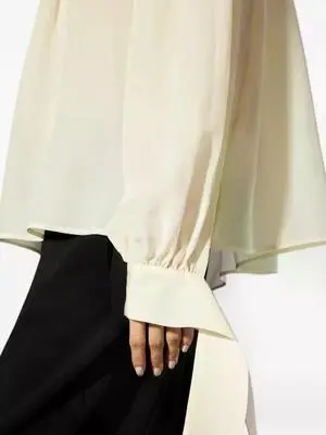 Liviana Conti Emily Gathered Tie-cuff Blouse