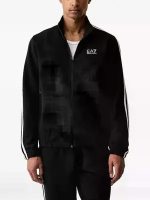 EA7 Logo-print Zip-up Tracksuit - Black