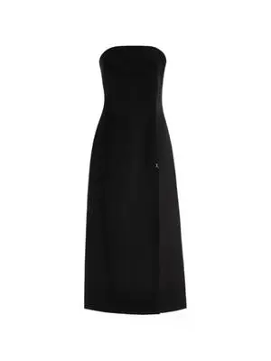 GENNY Strapless Side-slit Midi Dress