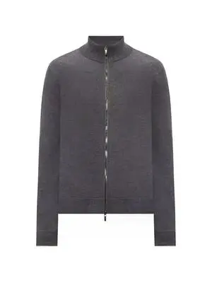 Peserico Zip-up Knitted Cardigan - Grey