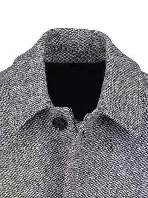 LARDINI Herringbone-pattern Wool Coat