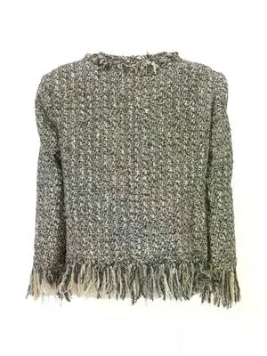 THELAURENT Fringed Tweed-effect Jacket - Grey