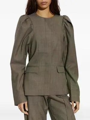 GANNI Draped-shoulder Blazer