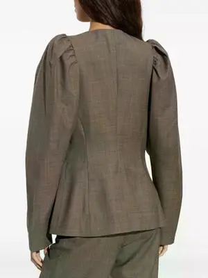 GANNI Draped-shoulder Blazer