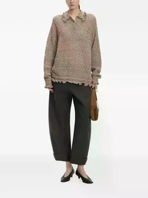 JNBY Ruffle-trim Open-knit Sweater