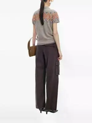JNBY Geometric-jacquard Short-sleeve Sweater