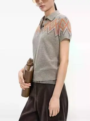 JNBY Geometric-jacquard Short-sleeve Sweater