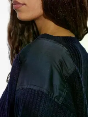 GANNI V-neck Ribbed-knit Sweater
