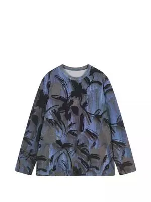 JNBY Rose-print Long-sleeve T-shirt - Blue