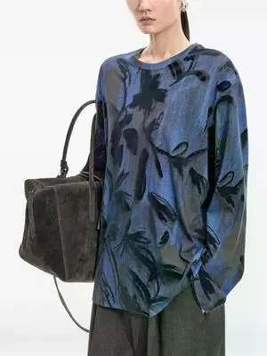 JNBY Rose-print Long-sleeve T-shirt