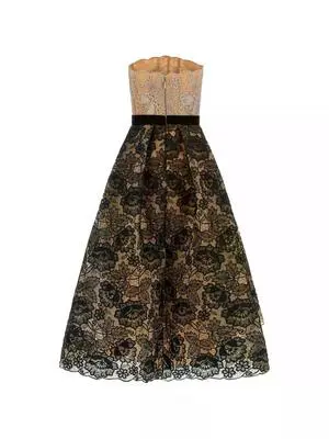Elie Saab Floral-lace Strapless Maxi Dress