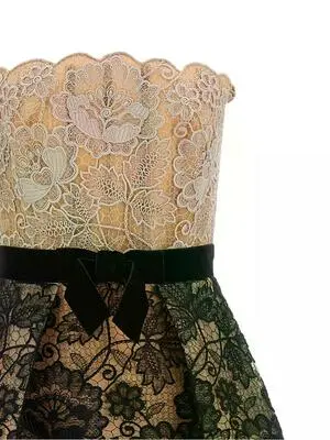 Elie Saab Floral-lace Strapless Maxi Dress