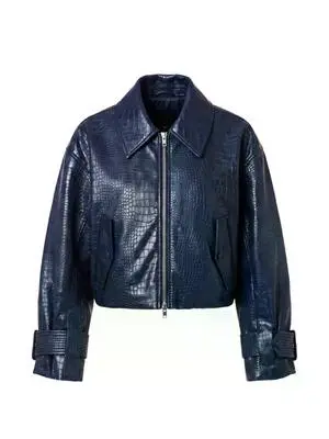 NICHOLAS Croc-effect Zip-up Jacket