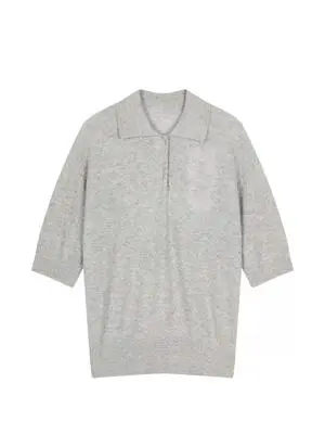 LESS Short-sleeve Polo Top - Grey