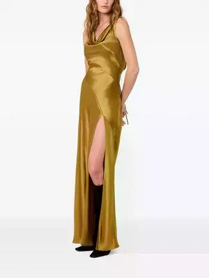 NICHOLAS Cowl-neck Panelled Gown - Gold