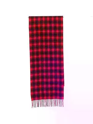 BARACUTA Tartan-pattern Fringed Scarf - Red