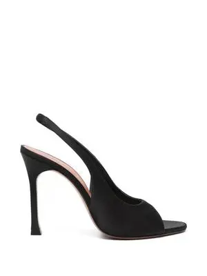Amina Muaddi Alexa Black Sandals Black
