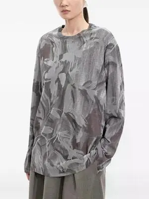 JNBY Rose-print Long-sleeve T-shirt