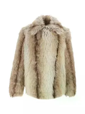 BULLY Faux-fur Buckled-collar Jacket - Neutrals
