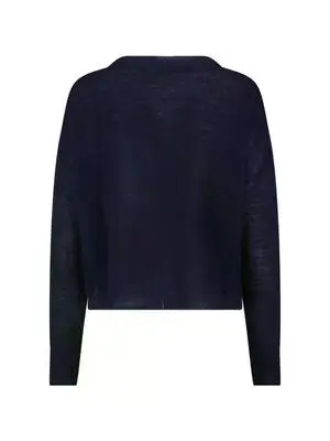 MA'RY'YA Chest-pocket Boat-neck Sweater - Blue