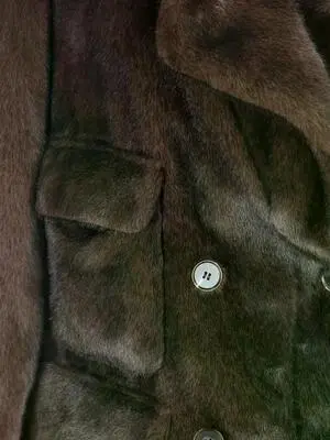 SWORD 6644 Double-breasted Faux-fur Jacket