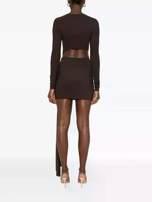 AMAZUIN Anouk Cut-out Knotted-detail Mini Dress - Brown
