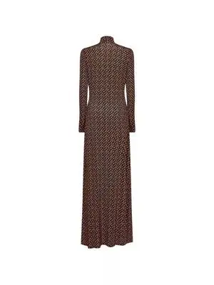 Rabanne Floral-print High-neck Dress
