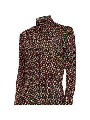 Rabanne Floral-print High-neck Dress