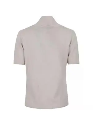 ALLUDE Short-sleeve High-neck Sweater