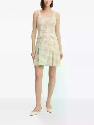 MORGAN Houndstooth-pattern Pleated Mini Dress