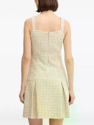 MORGAN Houndstooth-pattern Pleated Mini Dress