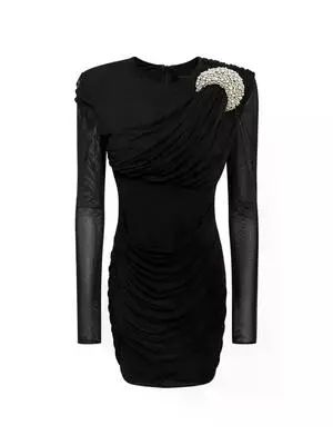 Amen Jewel-embellished Draped Mini Dress