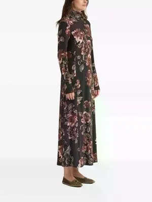 Malìparmi Frosted Blossom Turtleneck Shift Maxidress