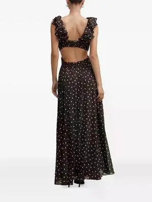 EVER NEW Selena Ruffle-shoulder Maxi Dress - Brown