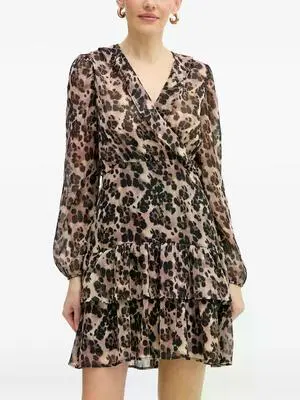 MORGAN Leopard-print Ruffled Mini Dress