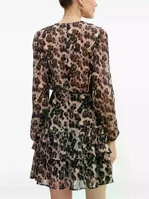 MORGAN Leopard-print Ruffled Mini Dress