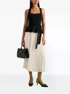 EVER NEW Peony Pleated Peplum Midi Dress - Neutrals