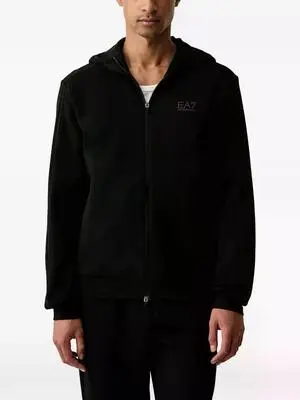 EA7 Ventus 7 Logo-print Zip-up Tracksuit - Black